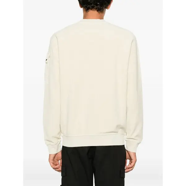 C.P. COMPANY Lens Detail Crew Neck Sweater - Cream