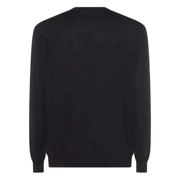 Malo Virgin Wool Crew Neck Jumper - Black