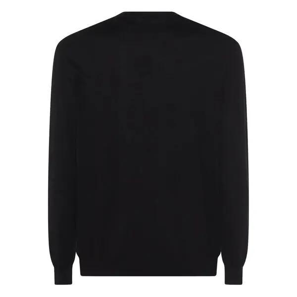 Malo Virgin Wool Crew Neck Jumper - Black