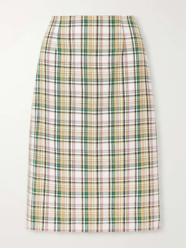 Carolina Herrera Checked Jacquard Midi Skirt - Black