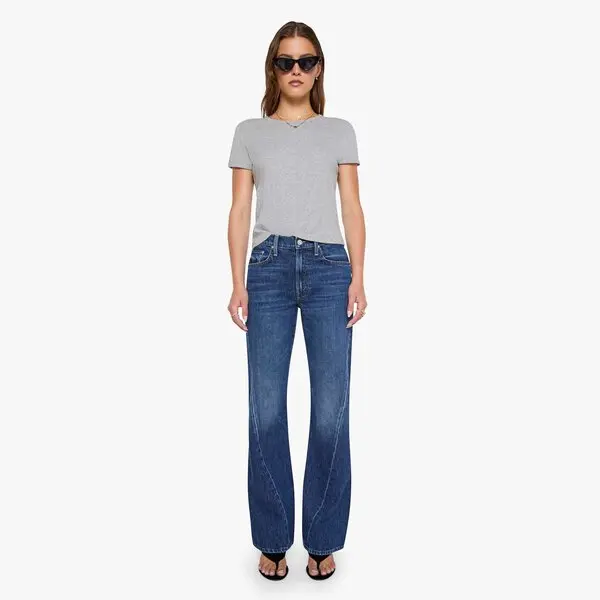 MOTHER The Bookie Twist Sneak Jeans - Blue