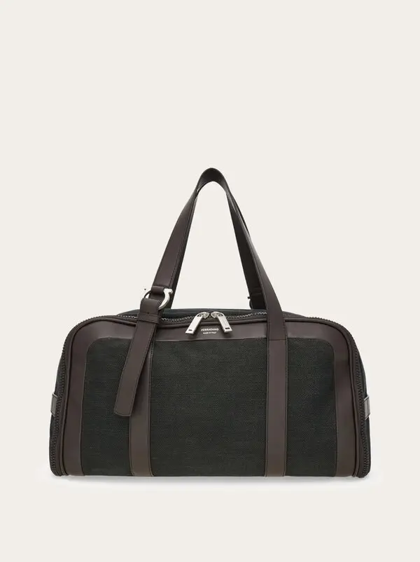 FERRAGAMO Foldable Weekend Bag With Calfskin Trims - Green