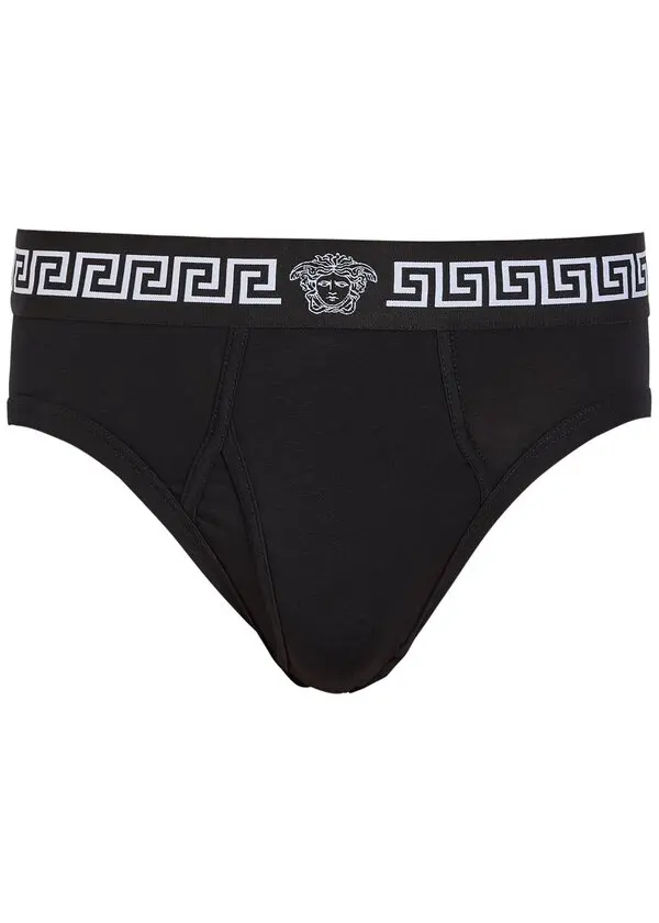 Versace Stretch-cotton Briefs - Black