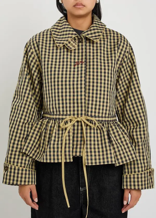 DAMSON MADDER Myrtle Gingham Multi-way Cotton-blend Trench Coat