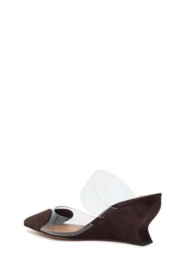 Alaïa Le Coeur 60 Wedge Suede Mules
