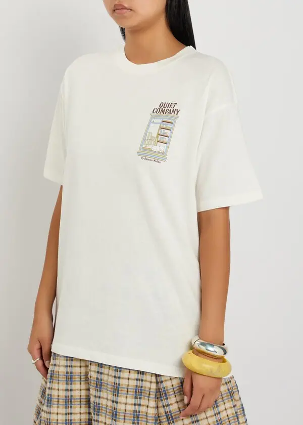 DAMSON MADDER Quiet Company Printed Cotton T-shirt