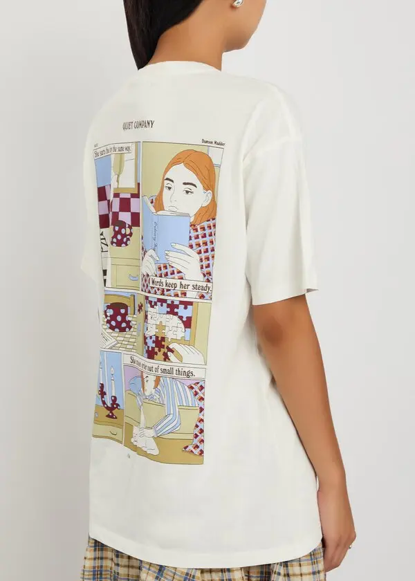 DAMSON MADDER Quiet Company Printed Cotton T-shirt