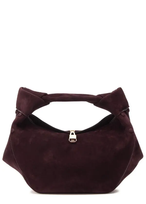 Gabriela Hearst Antonia Mini Suede Top Handle Bag - Bordeaux