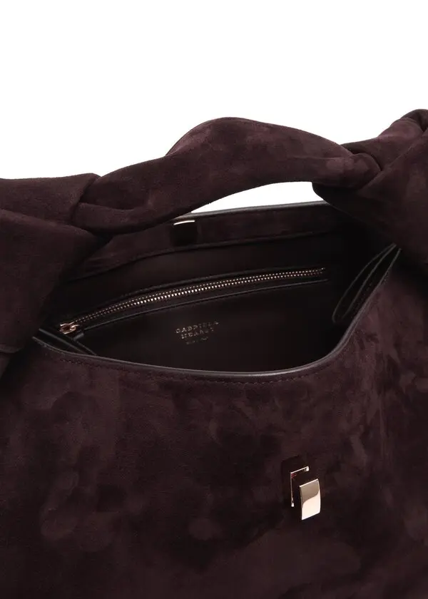 Gabriela Hearst Antonia Mini Suede Top Handle Bag - Bordeaux