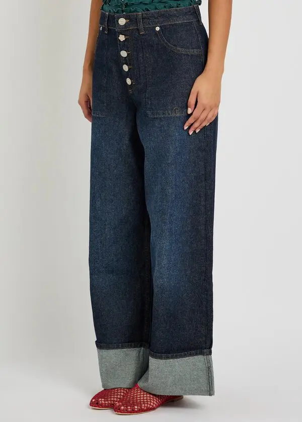 DAMSON MADDER Gigi Turn-up Wide-leg Jeans