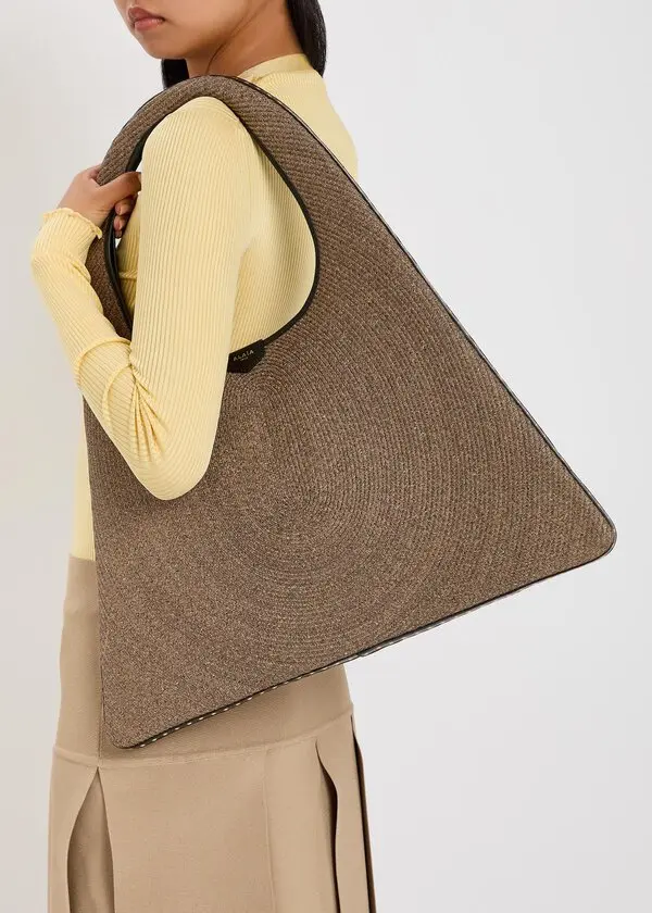 Alaïa Leather And Raffia Hobo Bag