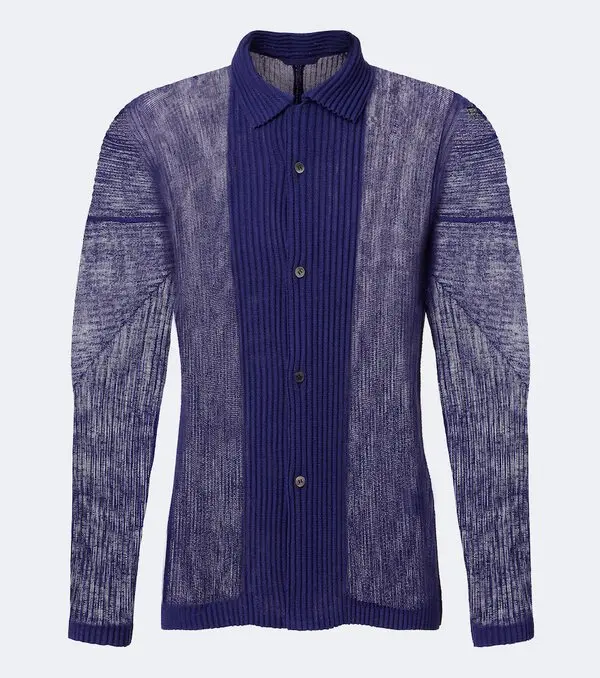Issey Miyake Homme Plissé Rustic Mesh Pleated Shirt - Blue