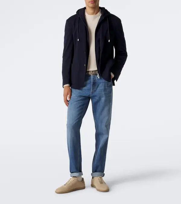 Eleventy Hooded Layered Wool Blazer