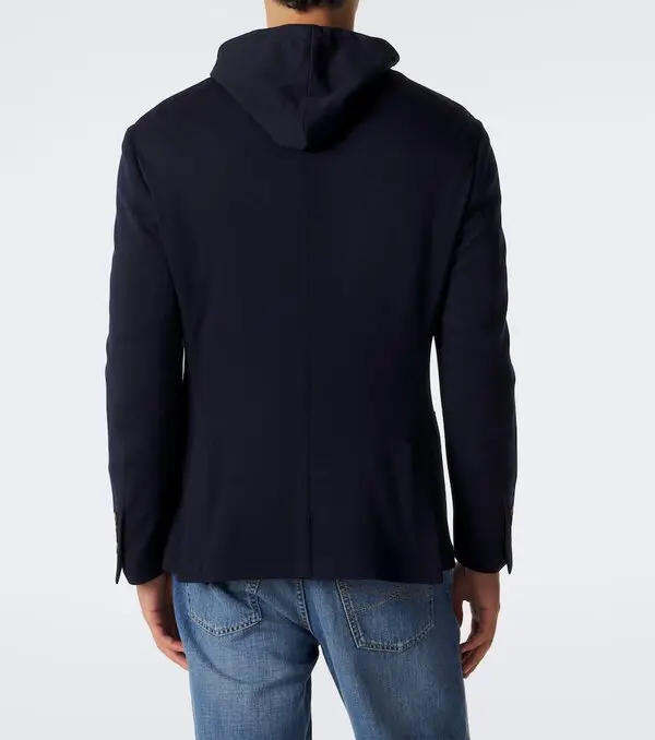Eleventy Hooded Layered Wool Blazer