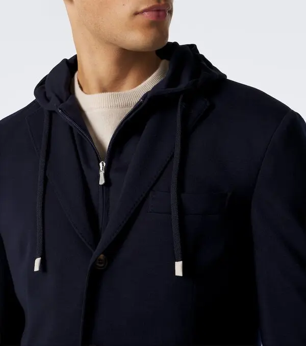 Eleventy Hooded Layered Wool Blazer