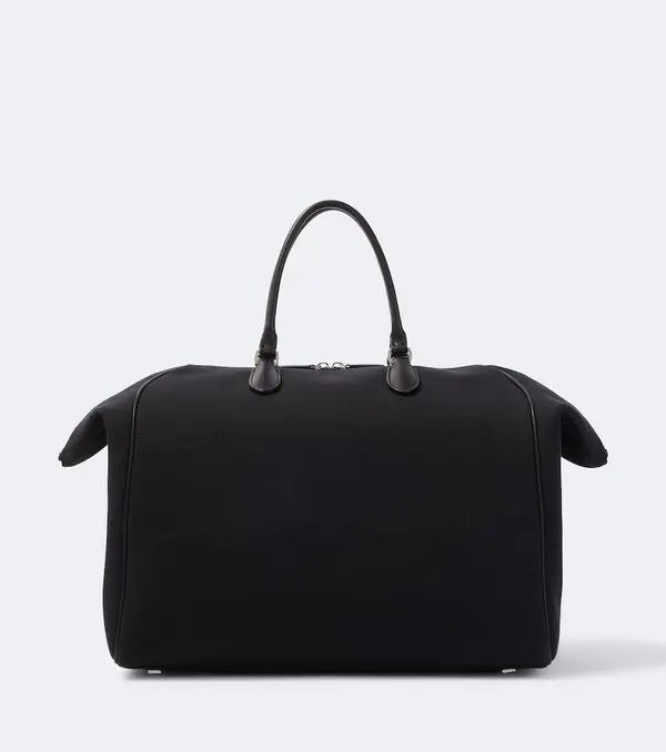 THE ROW Timo Leather-trimmed Canvas Tote Bag - Black
