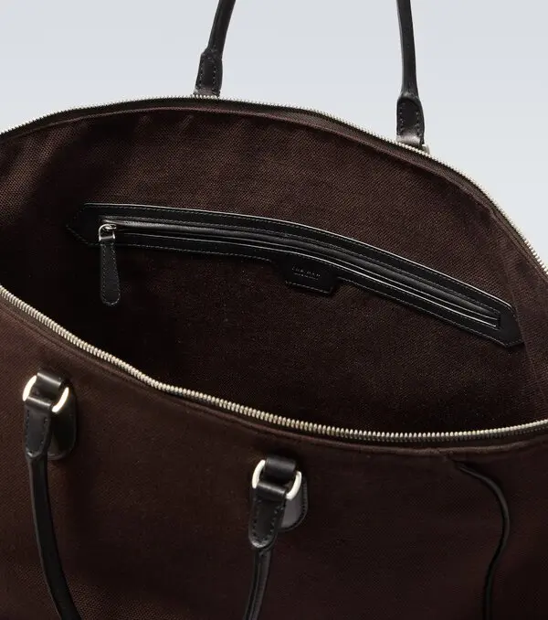 THE ROW Timo Leather-trimmed Canvas Tote Bag