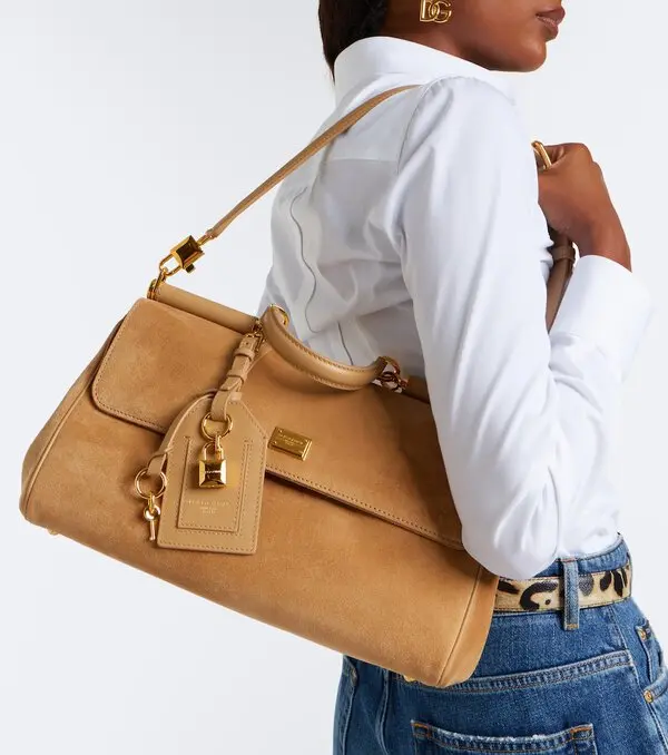 Dolce & Gabbana My Sicily Medium Suede Top-handle Bag