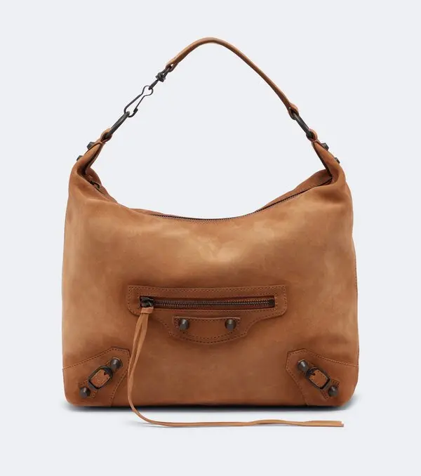 Balenciaga Le City Small Suede Shoulder Bag - Brown