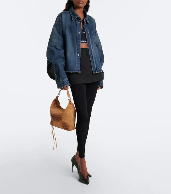 Balenciaga Le City Small Suede Shoulder Bag - Brown