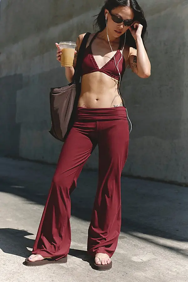 Free People Reset Recovery Mesh Sports Bra - Mahogany