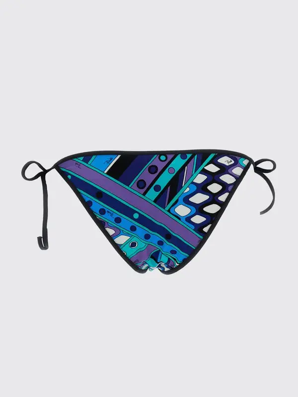 Emilio Pucci Low-rise Bikini Bottoms In Nylon With Abstract Print