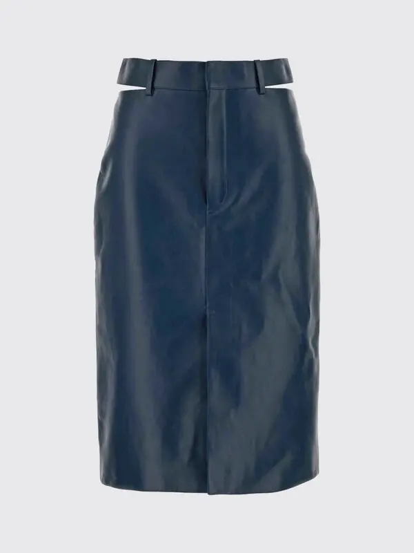JIL SANDER Cut-out High-waist Leather Midi Pencil Skirt