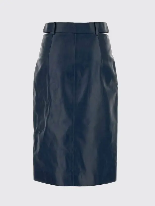 JIL SANDER Cut-out High-waist Leather Midi Pencil Skirt