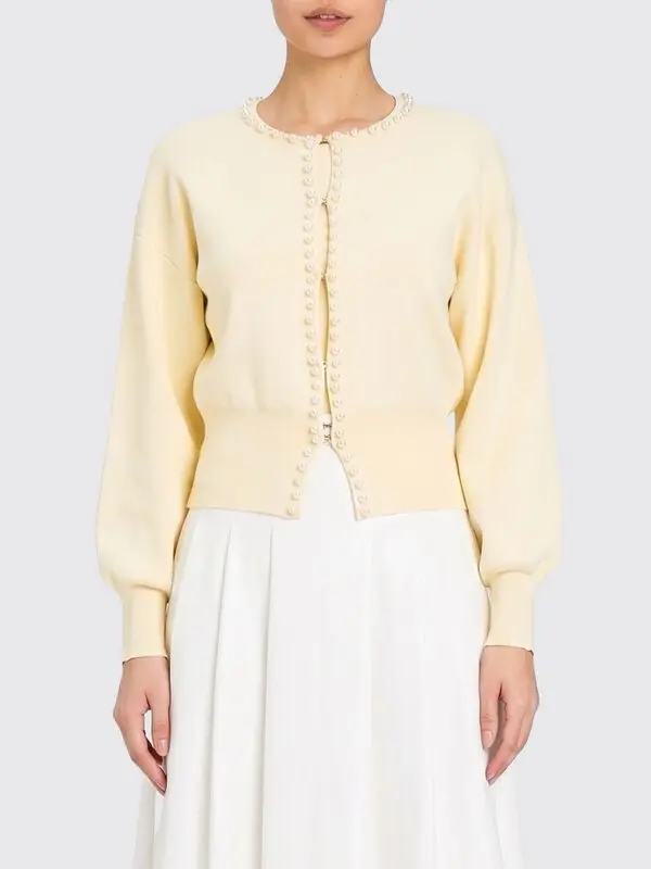 TWINSET Viscose Cardigan With Pearls - Cream