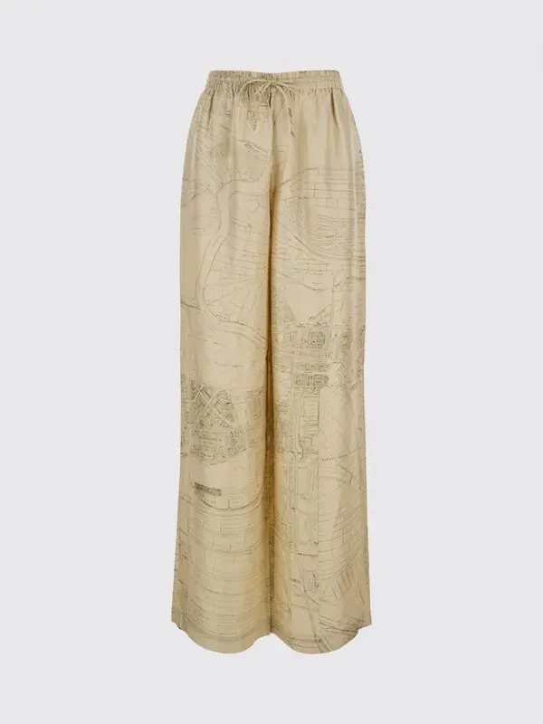 RÓHE Graphic Print Silk Wide-leg Palazzo Trousers