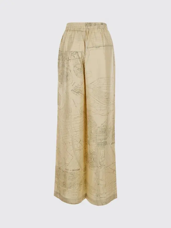 RÓHE Graphic Print Silk Wide-leg Palazzo Trousers