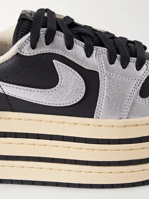 Nike Air Jordan 1 Triple Stack Metallic Leather Sneakers
