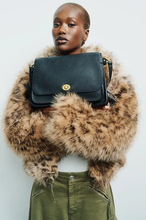 Anthropologie Porter Leather Crossbody Bag - Black