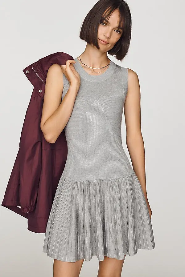 Anthropologie Drop-waist Knit Mi Dress - Grey