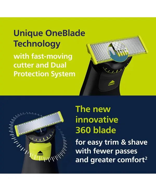 NORELCO Philips Oneblade 360 Pro Face And Body Hybrid Electric Trimmer