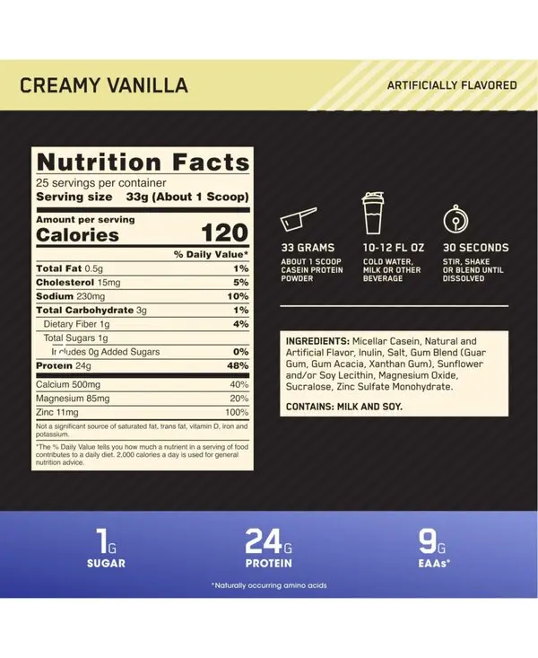 OPTIMUM NUTRITION Gold Standard Casein Protein Powder