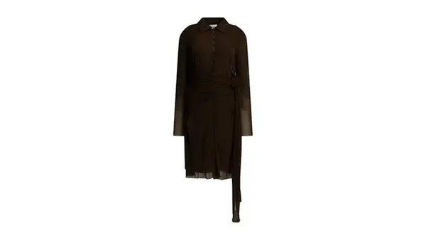 GANNI Short Chemise Dress - Brown