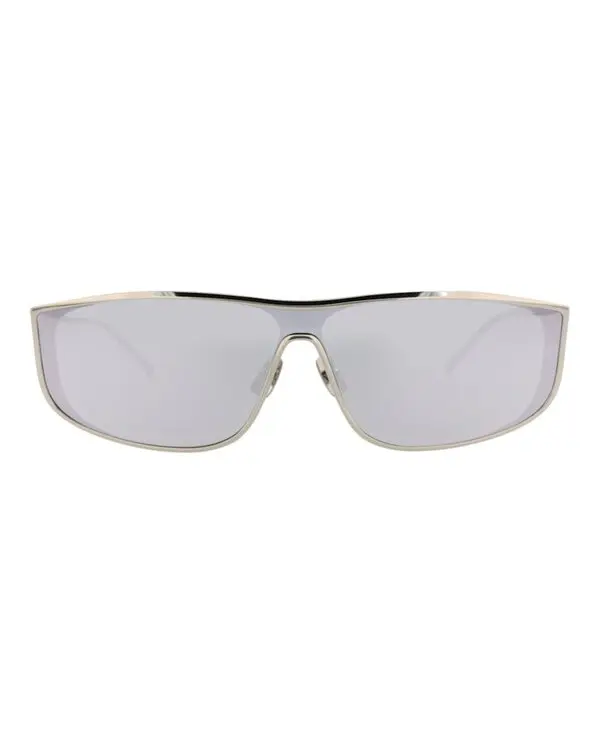 Saint Laurent Shieldframe Metal Sunglasses Silver Silver Silver
