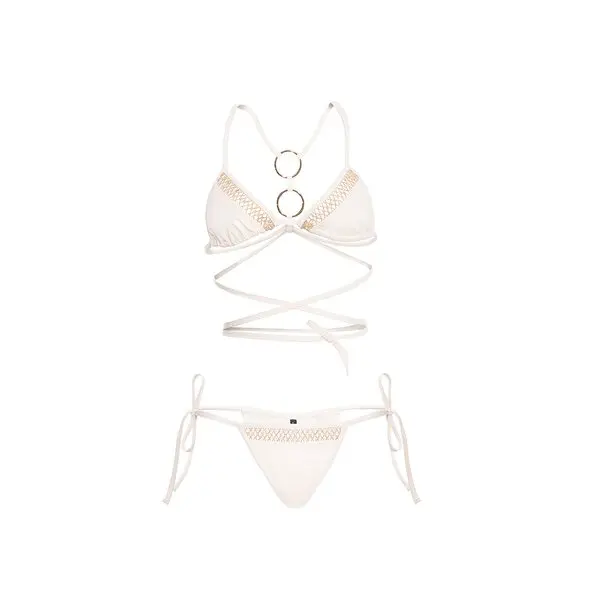 MOOREA SWIM Rhea Bikini Triangle Silhouette With Metallic Ring Detail