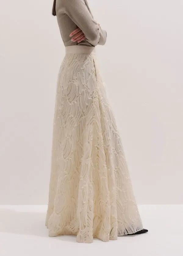 ME+EM Ribbon Tulle Fit And Flare Skirt
