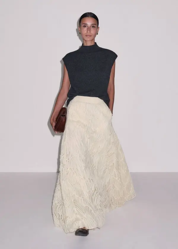 ME+EM Ribbon Tulle Fit And Flare Skirt