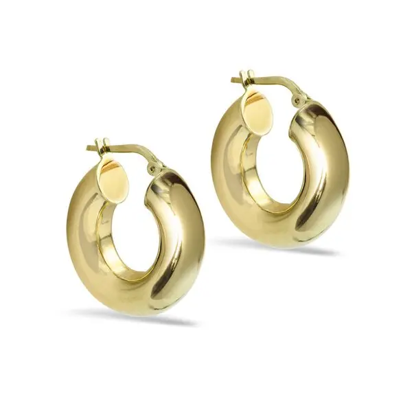 Argento Vivo Penelope Tube Hoop - Gold