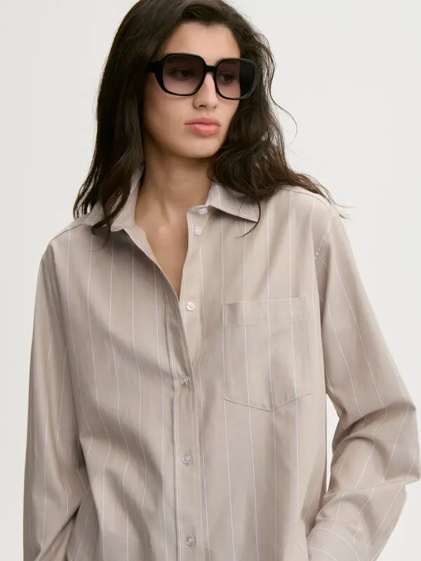 BY MALENE BIRGER Audrey Cropped Organic Cotton Shirt