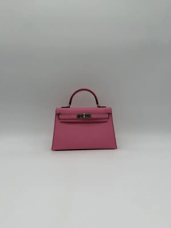 Hermès Mini Kelly Bubblegum Epsom Palladium Hardware
