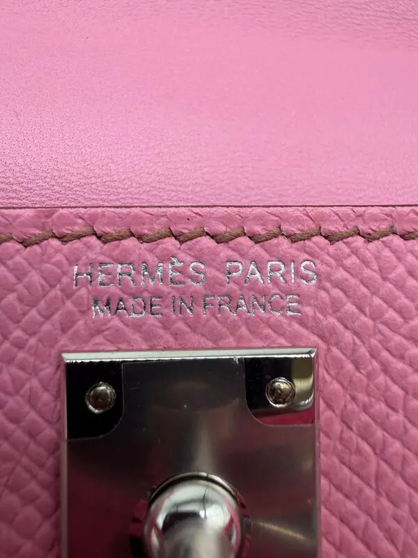 Hermès Mini Kelly Bubblegum Epsom Palladium Hardware
