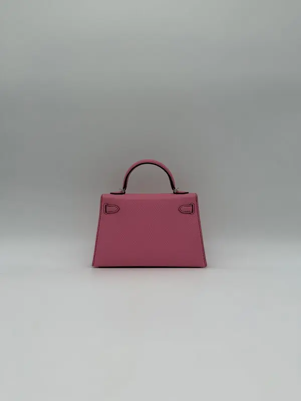 Hermès Mini Kelly Bubblegum Epsom Palladium Hardware