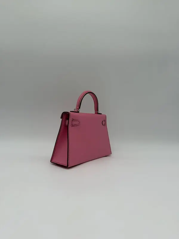 Hermès Mini Kelly Bubblegum Epsom Palladium Hardware