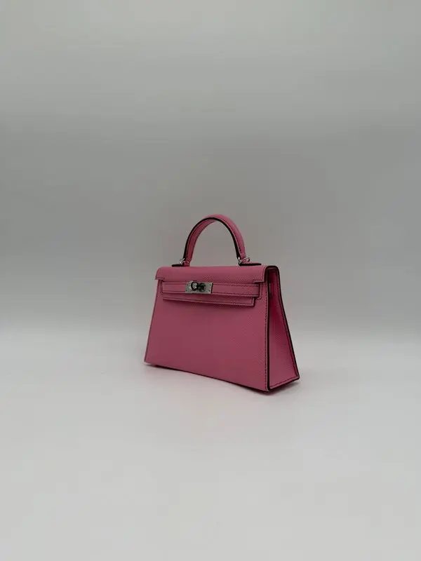 Hermès Mini Kelly Bubblegum Epsom Palladium Hardware