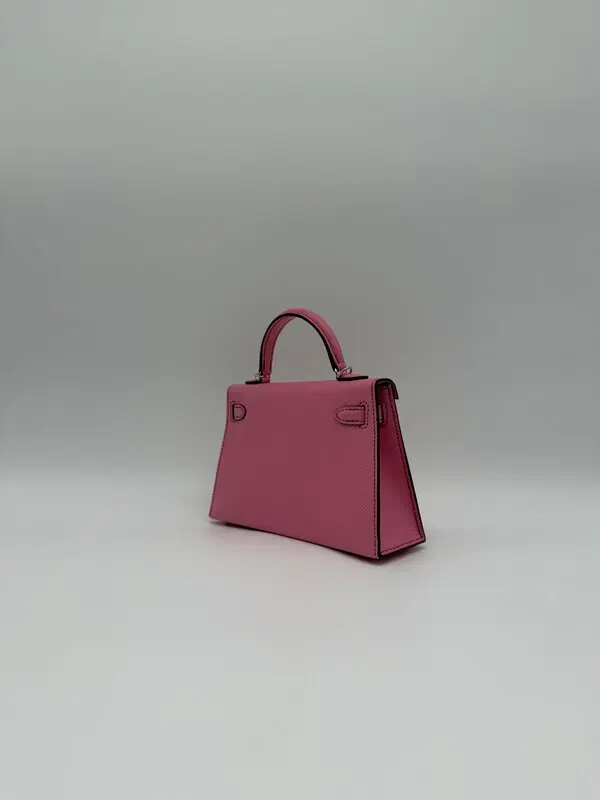 Hermès Mini Kelly Bubblegum Epsom Palladium Hardware
