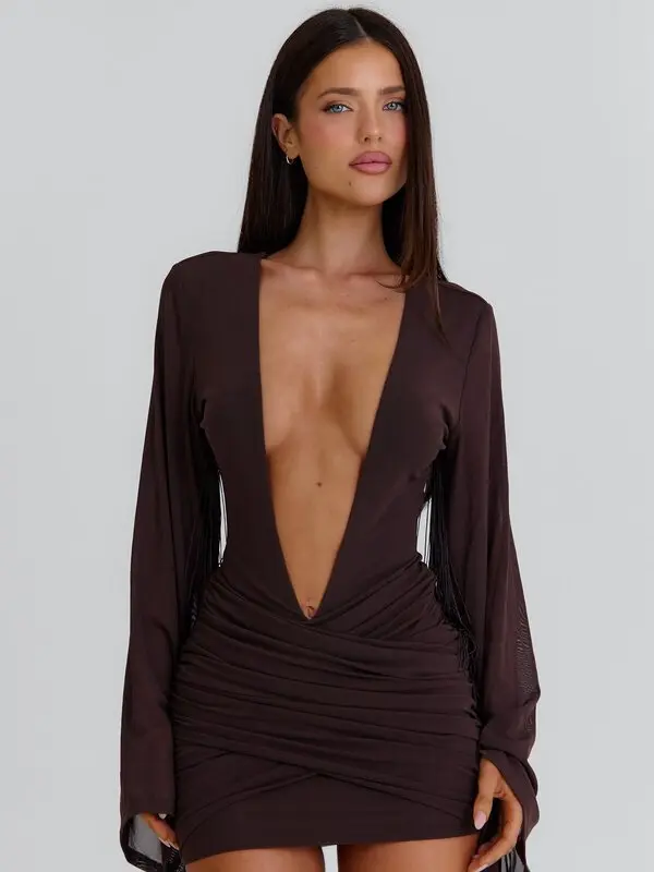 OUTCAST Allisson Mini Dress Chocolate